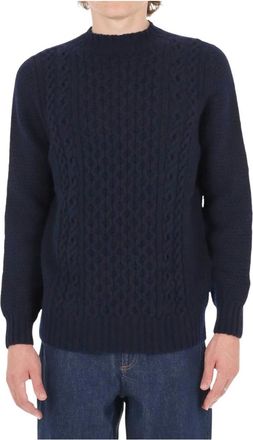 Drumohr Lupetto Aran - Homme - Pulls - Bleu - Taille: XL