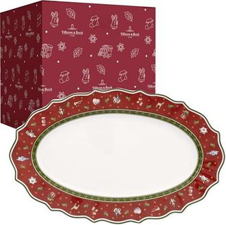 Villeroy & Boch Toys Delight Mittelgro&szlig;e Servierplatte, Premium Porzellan, Rot, Oval