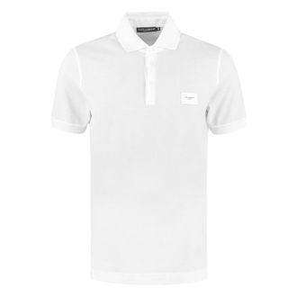 Dolce & Gabbana Homme, Tops, Blanc, Taille: 2XL Polo en piqu&eacute; de coton
