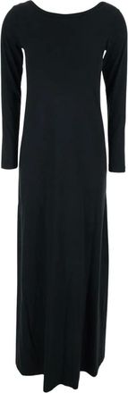 Jucca Femme, Robes, Noir, Taille: 36 FR Robe Longue en Jersey de Coton &agrave; Manches Longues