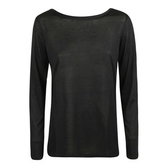 Majestic Filatures Seide Baumwolle Schwarze T-shirts und Polos - - Tops - Damen - Schwarzk - M
