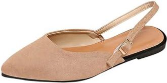 Generic Chaussures &agrave; bride arri&egrave;re pour femme - Bout pointu - Couleur unie - &Eacute;l&eacute;gantes - Confortables - Respirantes - Classique - Avec sangle &agrave; boucle - Trava