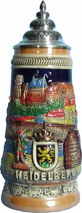 King Bierkrug Heidelberg Reliefseidel 0,5 Liter Bierseidel KI 305 0,5L Heidelberg