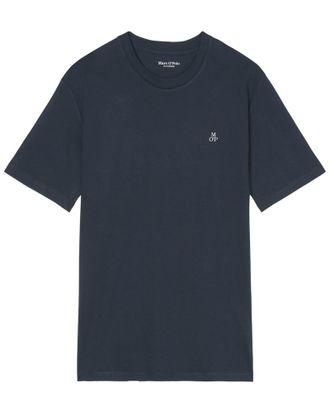 Marc O'Polo Unifarbenes T-Shirt mit kleinem Label-Print, Regular Fit in