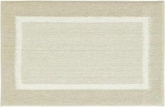 Andiamo Badematte rutschfest Maui - Badezimmerteppich weich und flauschig - Duschvorleger für Badezimmer Badteppich rutschfest waschbar 40 x 60 cm Beige