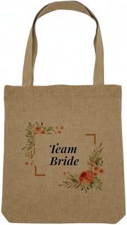 Fabulous Sac Shopping Tote Bag Aspect Lin - Team Bride Wedding Bride Floral Frame - Sac de Courses Toile Epaisse 360g Beige Naturel Cabas Port&eacute; Epaule Solide I