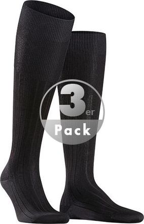 Falke Herren Kniestrümpfe schwarz Baumwolle & Mix unifarben