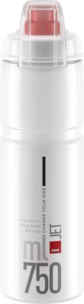 Elite JET PLUS Klar Rot Logo 750 ml - Ultraleichte Fahrrad-Trinkflasche f&uuml;r Radsport MTB Gravel - BPA-frei Biologisch abbaubar Nachhaltig