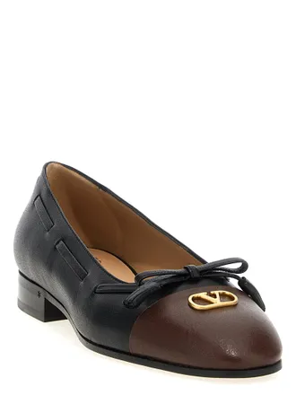 Valentino Garavani Mens Multicolor Calfskin Ballet Flats