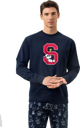 Mey Loungewear Serie x Peanuts Herren Homewear Shirts Yacht Blue (L)