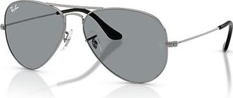 Ray-Ban Aviator Classic Summer Capsule Sonnenbrillen Gunmetal Fassung Grau Glas 58-14