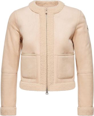 Moncler Moncler Buis Shearling Down Jacket, Women, Beige, Size: 2
