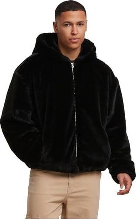 Urban Classics Veste &agrave; Capuche Zipp&eacute;e en Fausse Fourrure Homme Sweat-shirt &agrave; capuche noir L