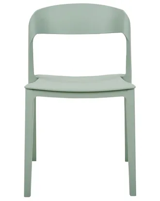 Beliani Esszimmerstuhl 2er Set Kunststoff Mint gr&uuml;n stapelbar ohne Armlehnen Somers