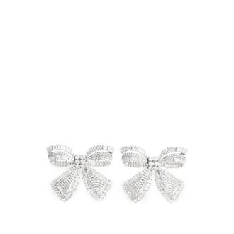 Self Portrait Crystal-embellished Bow Earrings