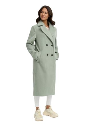 Navahoo Damen &Uuml;bergangsmantel (XS-3XL) - Eleganter Mantel mit Reverkragen, Mantel im Trenchcoat Stil, Warme Jacke Frauen - N052 (XL, SmokeyMint)