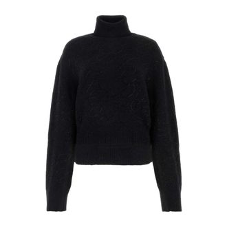 Blumarine Schwarzer Alpaka-Mix-Pullover- Stilvolles Modell - - Knitwear - Damen - Schwarzk - S