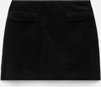 Arket Minirock Aus Samt -Schwarz