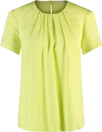 Gerry Weber Femme, Blouses et Chemises, Vert, Taille: 38 FR Chemisier pliss&eacute; &agrave; manches courtes