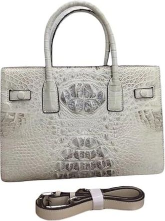 Generic Sac cabas pour femme en cuir dalligator v&eacute;ritable exotique, grand sac &agrave; bandouli&egrave;re, sac &agrave; main en cuir de crocodile authentique pour femme