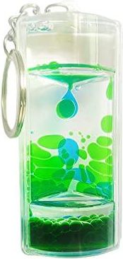 Generic Porte-clés Liquide Sablier Creative Charme Liquid Motion Bubbler Pendentif Porte Clef Jouet Sensoriels Fidget Toy Keychain Voiture Keyring Sac Décorat