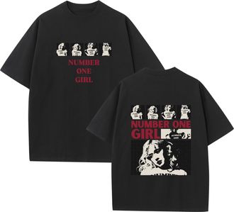 Generic Number Onegirl T-Shirt K-Pop 2025 Grafik-Support Baumwolle Unisex Sportshirt(Black,M)