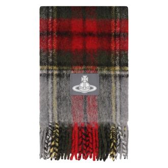 Vivienne Westwood Femme, Accessoires, Multicolore, Taille: ONE Size Orb Label Tartan Motif Scarf