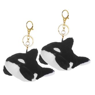 BESPORTBLE 2 St&uuml;ck Pl&uuml;sch Schwertwal Schl&uuml;sselanh&auml;nger Weicher Wal Anh&auml;nger Dekorativer Taschenanh&auml;nger Meerestier Schl&uuml;sselhalter Zum Aufh&auml;ngen