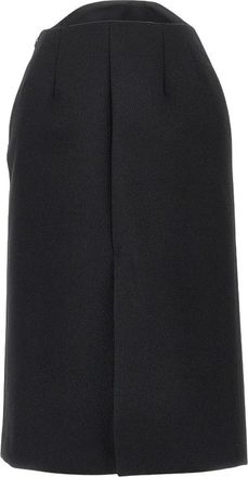 Jil Sander Jupe midi en laine sabl&eacute;e - Femme - Jupes - Noir - Taille: 44 FR