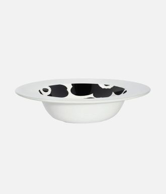 Marimekko Oiva/Unikko deep Plate 20 cm, White, Black