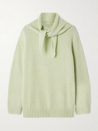 arch4 Verona Set Aus Pullover Und Schal Aus Einer Biokaschmir-seidenmischung - Gr&uuml;n