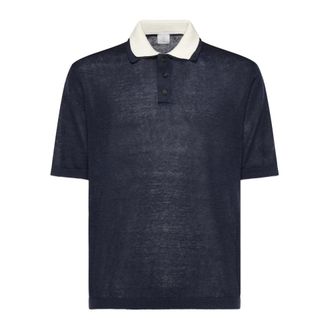 Eleventy Homme, Tops, Bleu, Taille: S Polo &agrave; double col