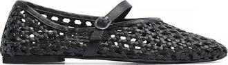 NA-KD Ballerines en cuir tress&eacute; - Noir