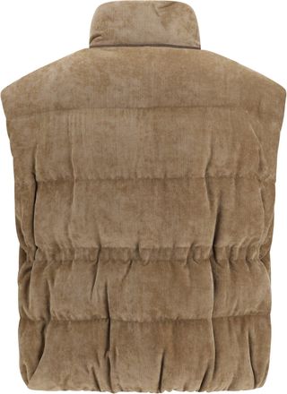 Brunello Cucinelli Padded Viscose Vest - Beige