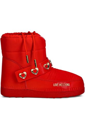 Love Moschino Stiefel mit Herzdetail - Rot
