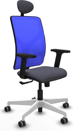 Piqueras y Crespo Stuhl mit Rollen f&uuml;r PC mit 2D-Armlehnen, h&ouml;henverstellbare Lendenwirbelst&uuml;tze und festes Kopfteil, ausgestattet mit 3 Positionen und Schneidschaum, B