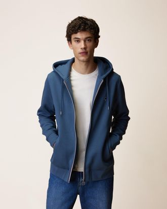 Faguo Sweat zipp&eacute; bleu gris