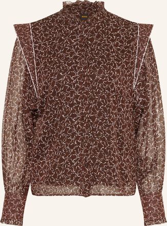 HUGO BOSS Bluse Boulena Mit R&uuml;schen rot