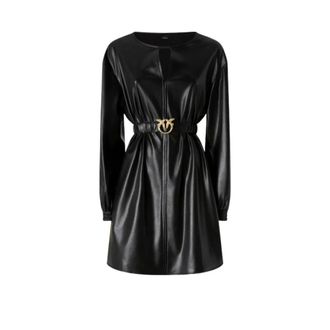 Pinko Pinko, Femme, Robes, Noir, Taille: 40 FR Robe courte effet cuir