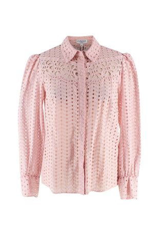 Claudie Pierlot Pink Broidere Anglaise Button Through Shirt Size XS