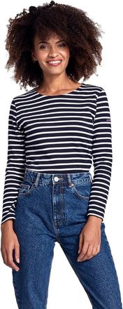 Armor Lux Damen T-Shirt Gestreift, Mehrfarbig (bi8 Rich Navy/Mehrfarbig), 46 (Herstellergr&ouml;&szlig;e: 5)