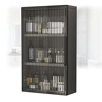 Generic Meuble de salle de bain mural moderne et élégant avec portes en verre | Armoire à pharmacie en bois pour cuisine, buanderie, chambre à coucher | Insta