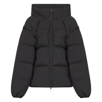 Maison Margiela Schwarzer Nylon-Rei&szlig;verschlussmantel mit abnehmbaren &Auml;rmeln - - Jackets - Damen - Schwarzk - 2XS