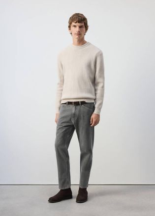 Mango Jean regular-fit cropped gris denim - Homme - 38 - MANGO MAN