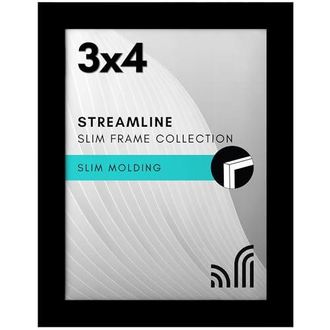 Americanflat Bilderrahmen mit poliertem, kristallklarem Glas, Streamline Collection, dünner Rand, Fotorahmen für den Tisch, Staffelei-Ständer im Lieferumfang entha