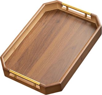Generic Holztablett - Dekorative Retro Tablett mit Griff - mit Griff f&uuml;r Innen und Au&szlig;en - F&uuml;r Innen Au&szlig;en Schlafzimmer Wohnzimmer K&uuml;che Restaurant Hotel B&uuml;ro