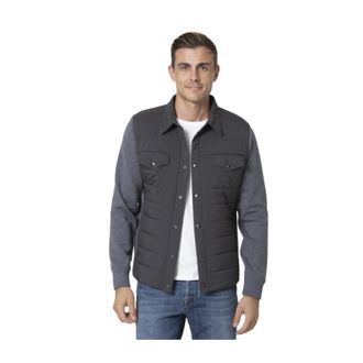 Gran Sasso Graue Bi-Material Jacke Hemd - - Jackets - Herren - Schwarzk - 2XL