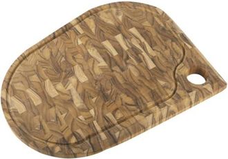 Tramontina FOLIUM Stirnholzbrett mit Saftrille, Schneidebrett, FSC-zertifiziertes Teakholz, besonders nachhaltig, BBQ und Tranchieren, 45 x 33 x 3 cm