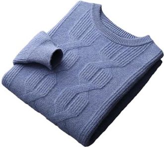 Generic Pull &agrave; col rond en laine pour homme, Bleu noble, L