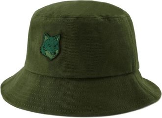 Maison Kitsun&eacute; Bold Fox Head Bucket Hat - unisex - Accessoires - Vert - Taille: M/L